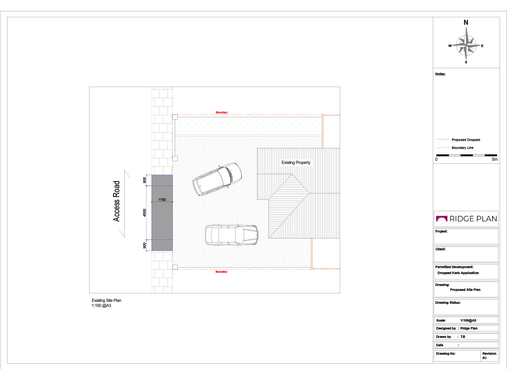 RIDGE PLAN | Dropped Kerb Applications Services, UK